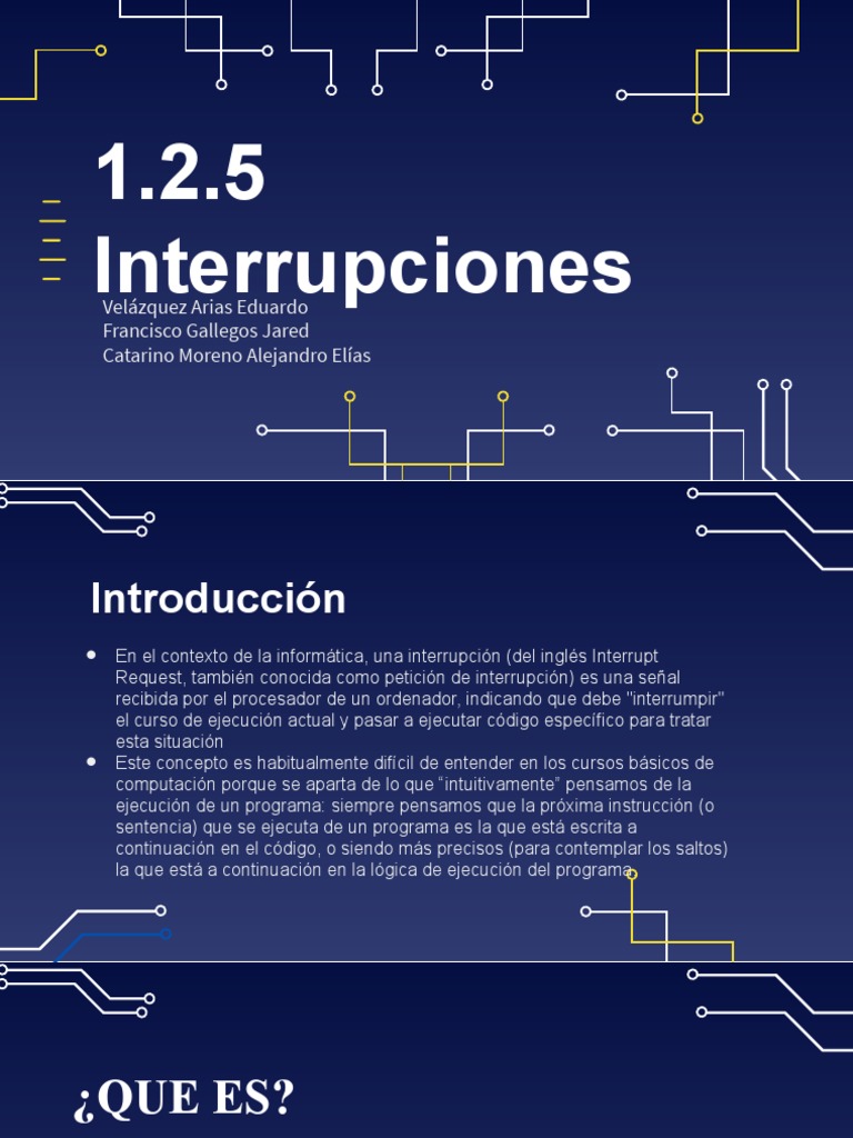 Tipos y Funcionamiento de Interrupciones | PDF | De entrada y salida | Unidad Central de ...