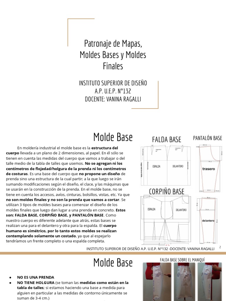 Patronaje de Mapas Moldes Bases y Moldes Finales | PDF | Ropa