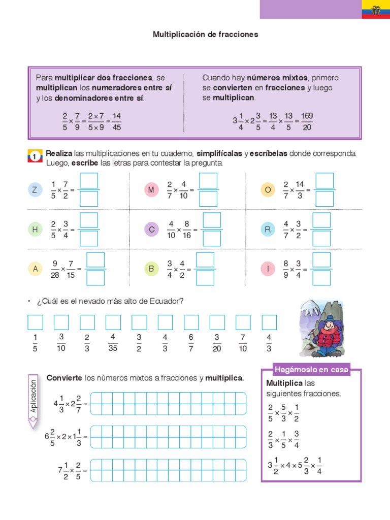 Multiplicación de Fracciones | PDF | Multiplicación | Matemáticas