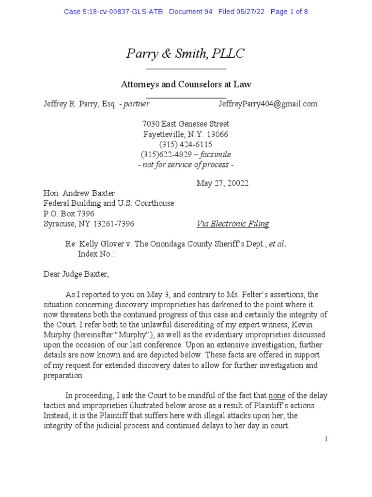 Letter To Judge Dancks (Doc 74) Re: Sidney Manes V DA Fitzpatrick, Dr ...