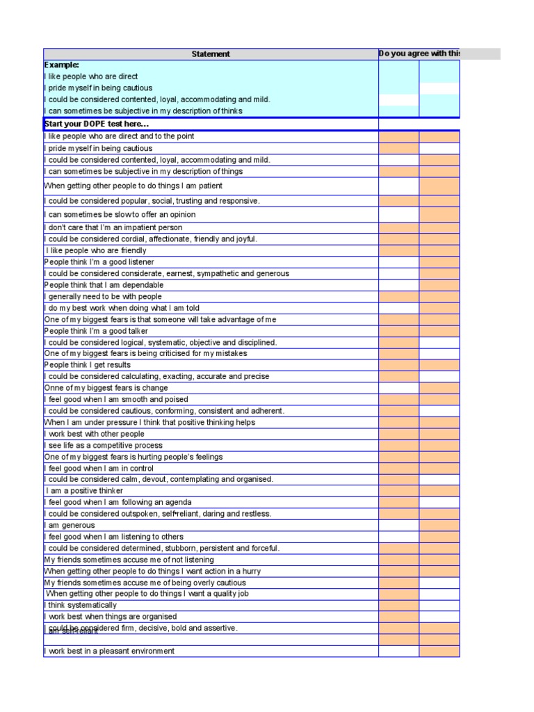 DOPE Learning Style TEST | PDF