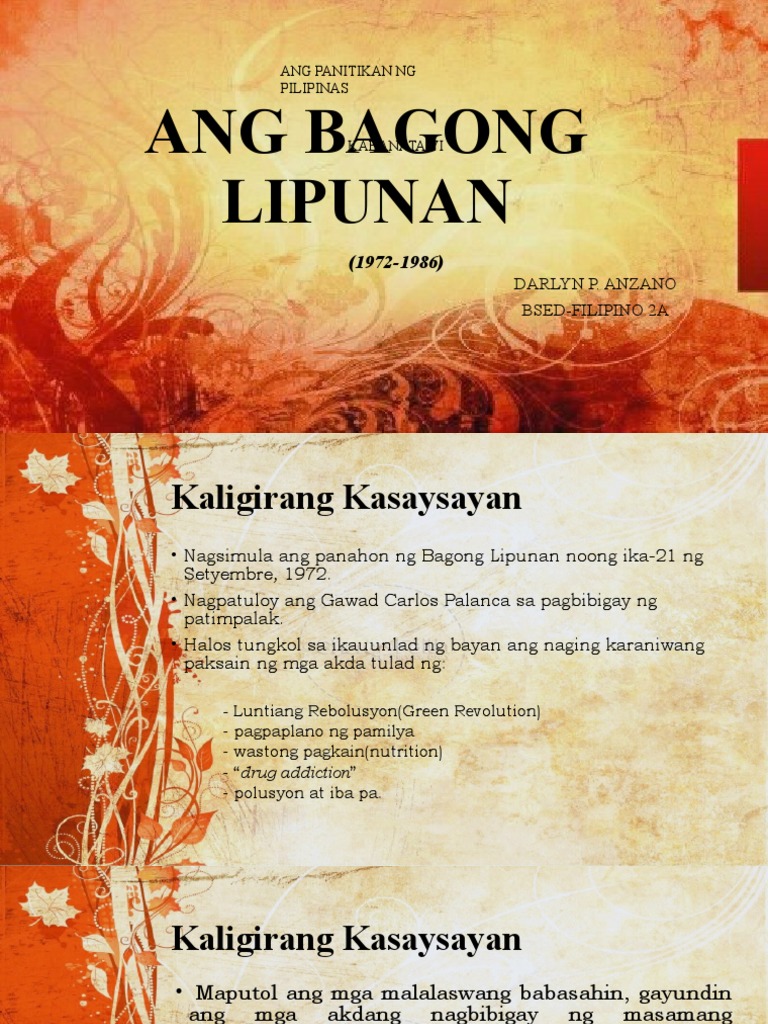 Bagong Lipunan (Panitikan Report) | PDF