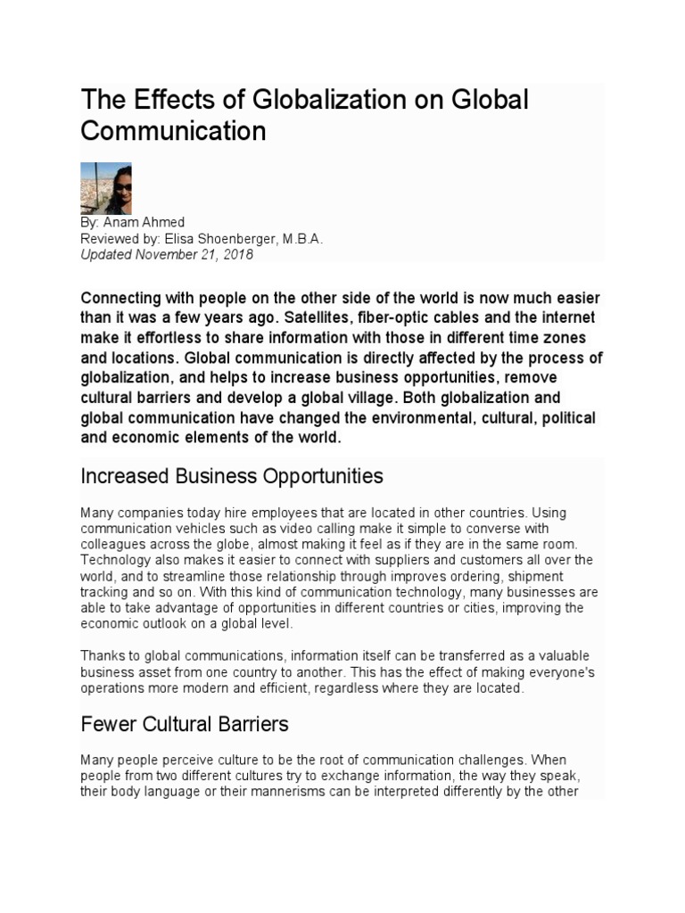Globalization's Impact on Communication | PDF | Globalization ...