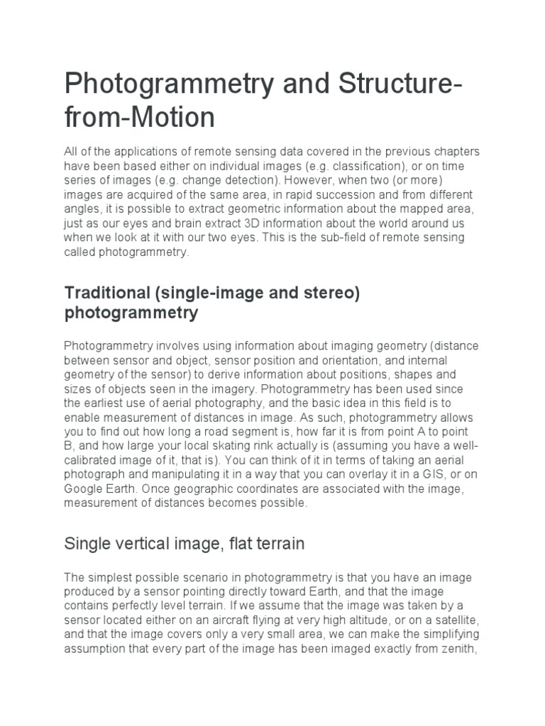 Photogrammetry and Structure | PDF | Image Resolution | Stereoscopy