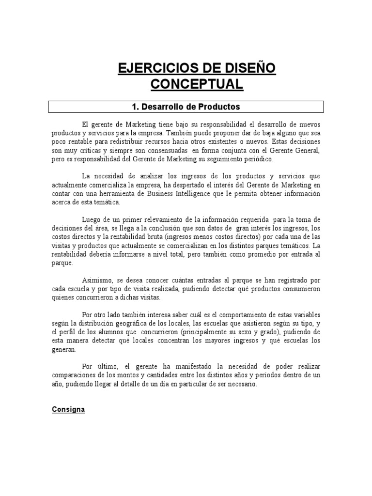 Ejercicios de Modelado Multidimensional 2014 | PDF | Marketing | Información