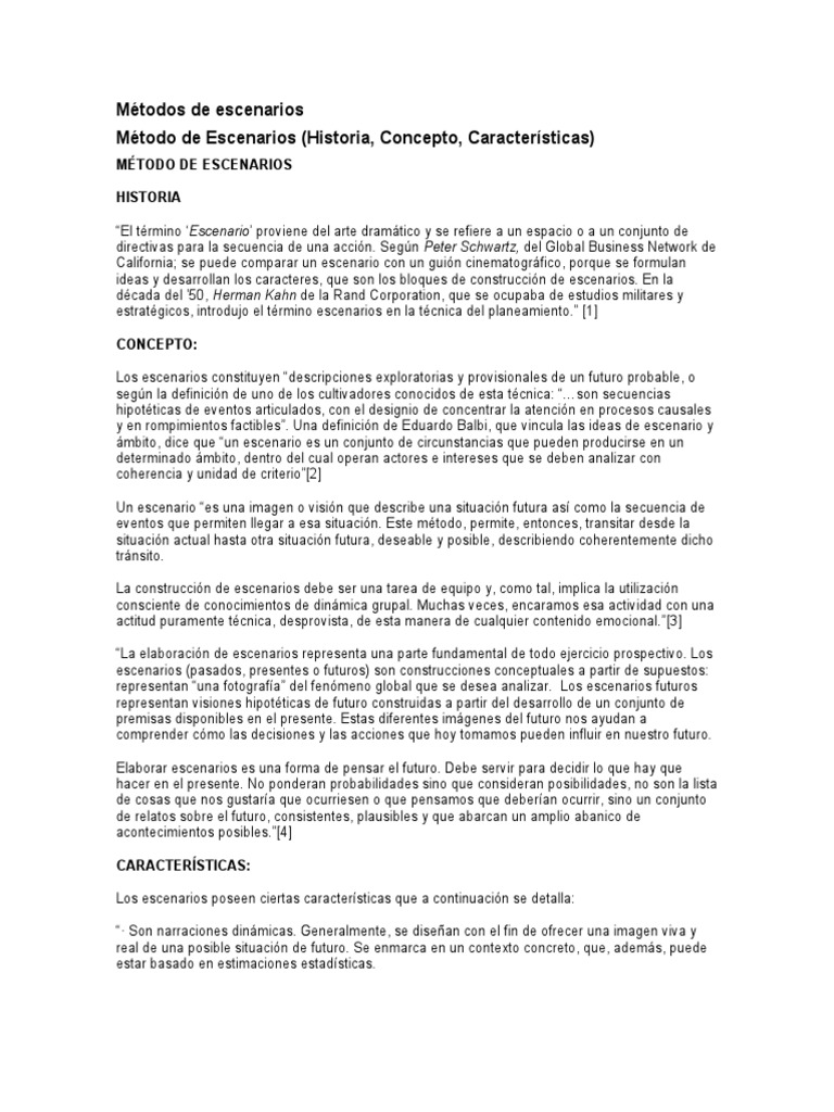Métodos de Escenarios | PDF | Planificación | Cognición