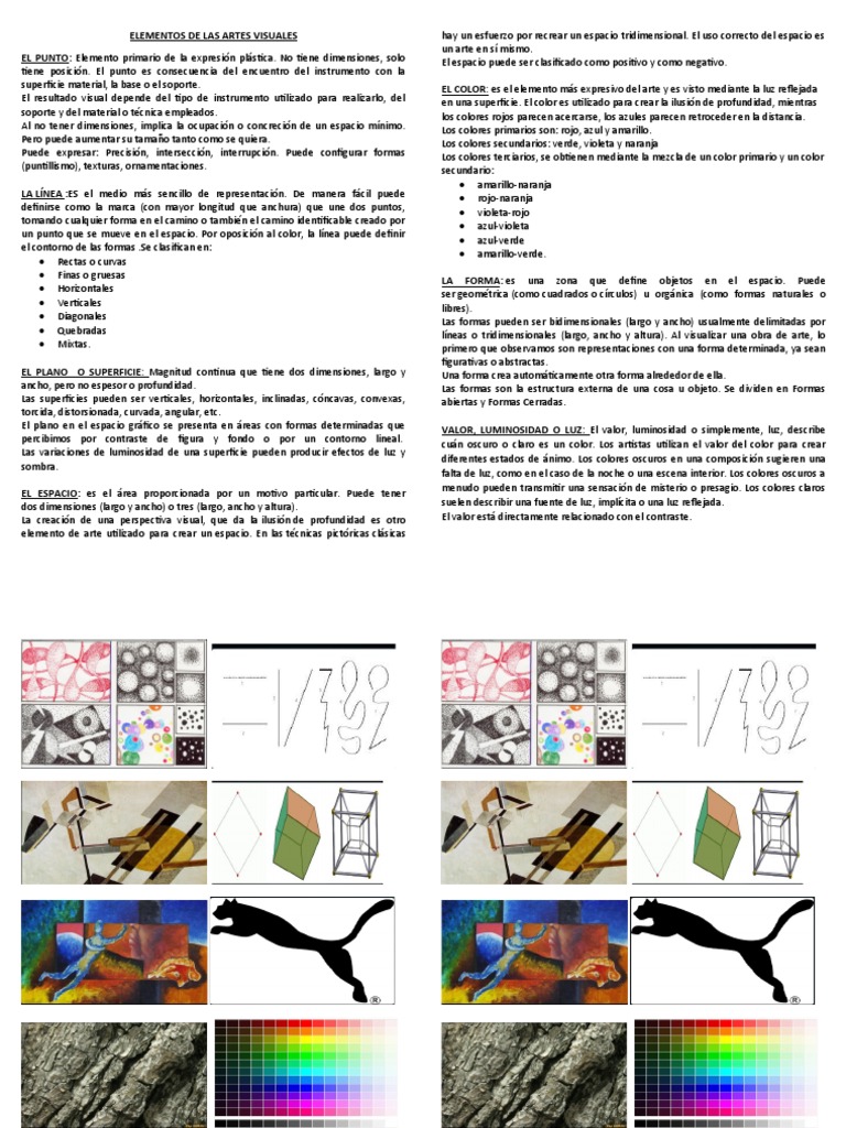 Elementos Clave de las Artes Visuales | PDF | Color | Perspectiva (Gráfica)