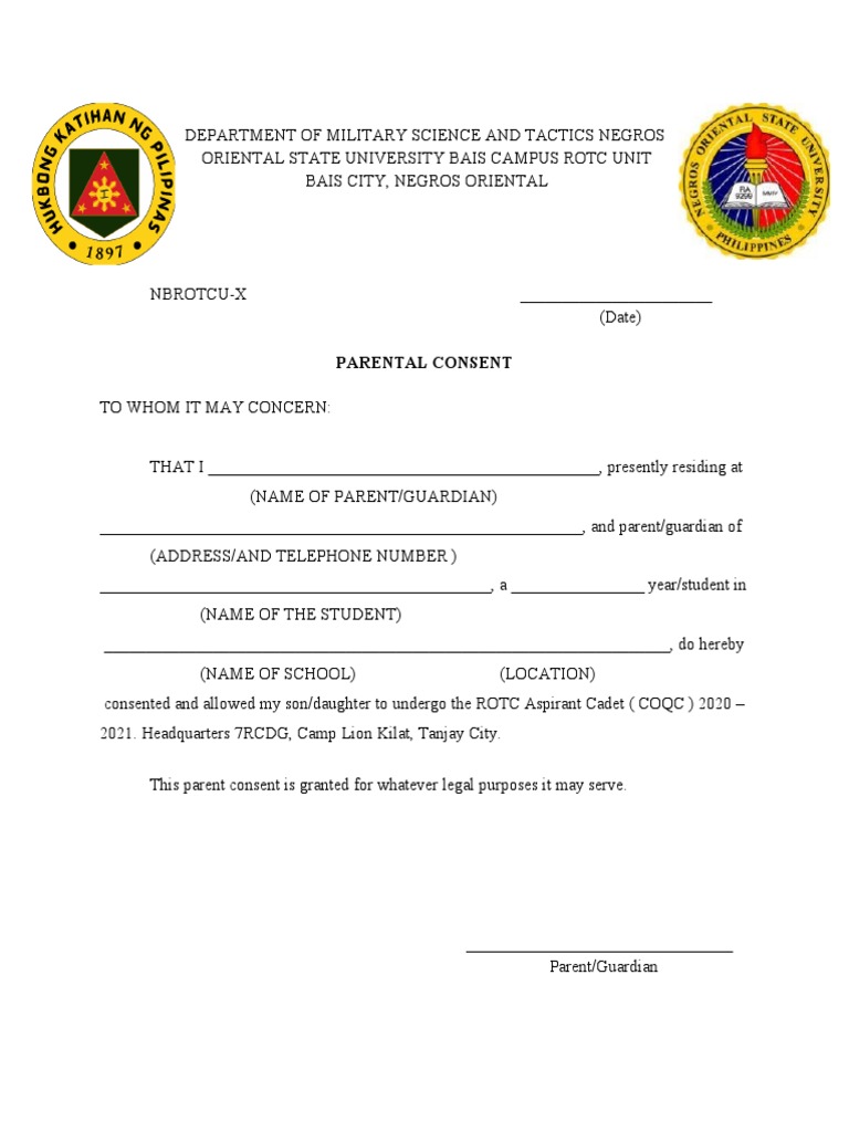 Parent Consent For Coqc | PDF