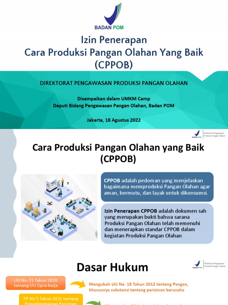 Izin Penerapan Cppob Umkm Camp 18 Agustus 2022 Pdf
