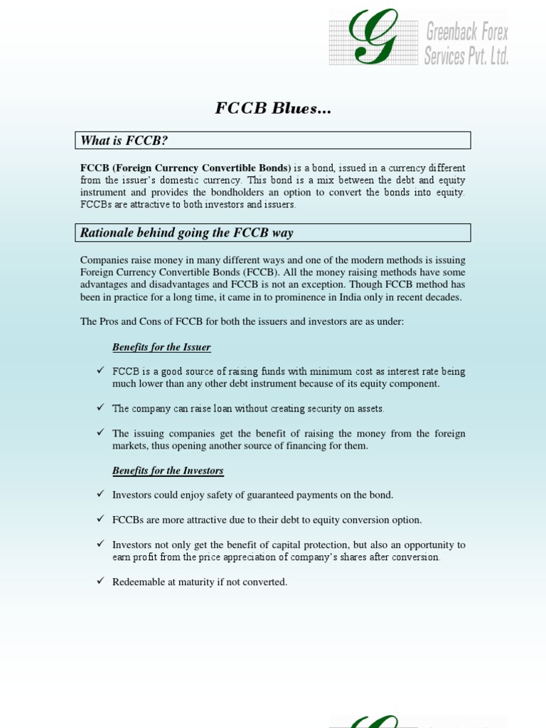 Understanding FCCB: Pros, Cons, and Risks | PDF | Business | Finance ...