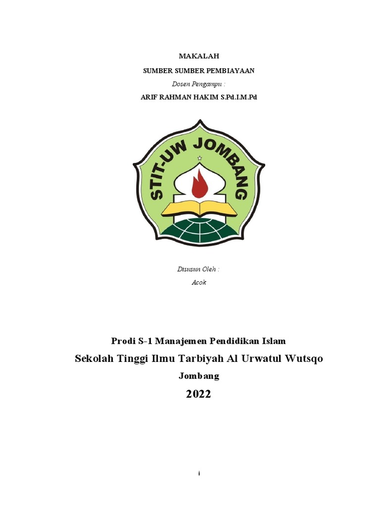 Sumber Sumber Pembiayaan | PDF