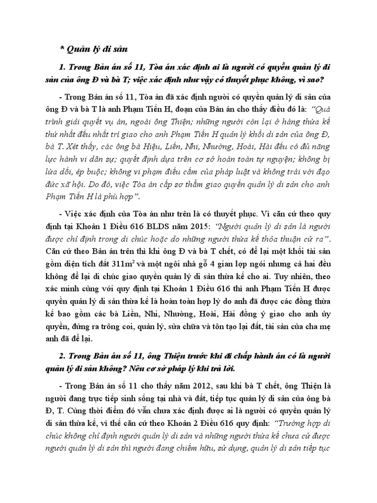 BTLDS thứ 5 - Quản lý di sản | PDF