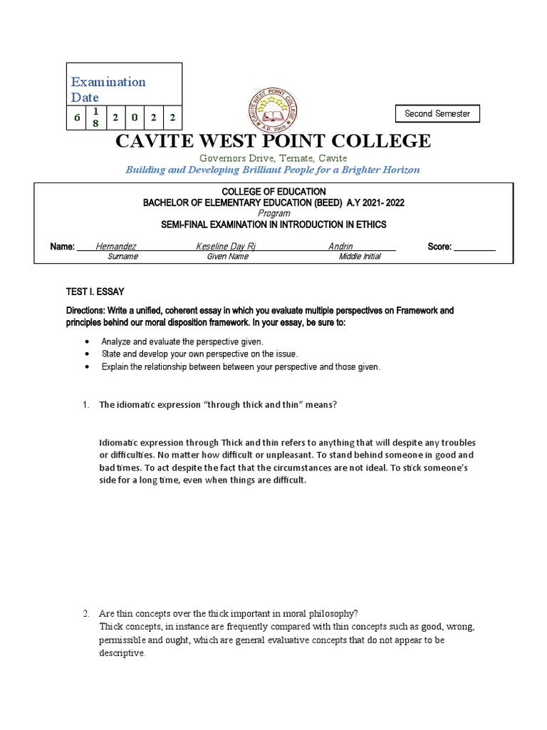 Final Exam Beed 1 | PDF | Pluralism (Political Philosophy) | Psychology