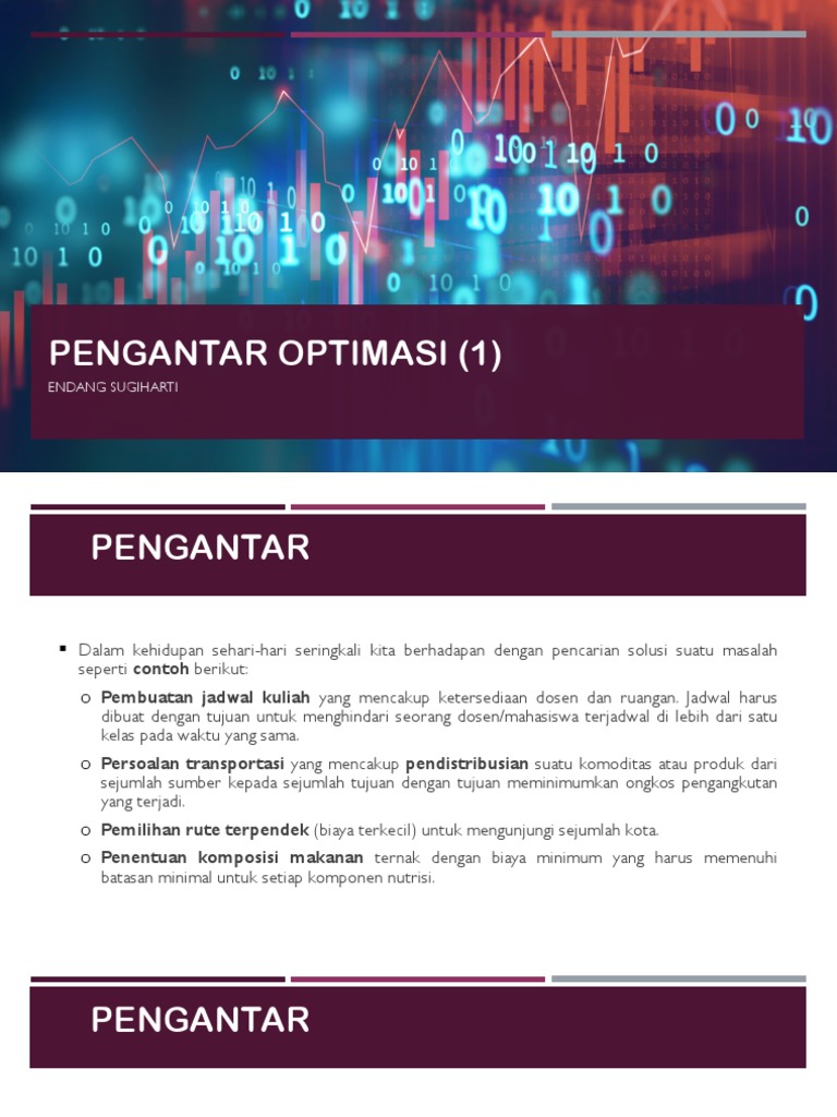 Pengantar Teknik Optimasi | PDF