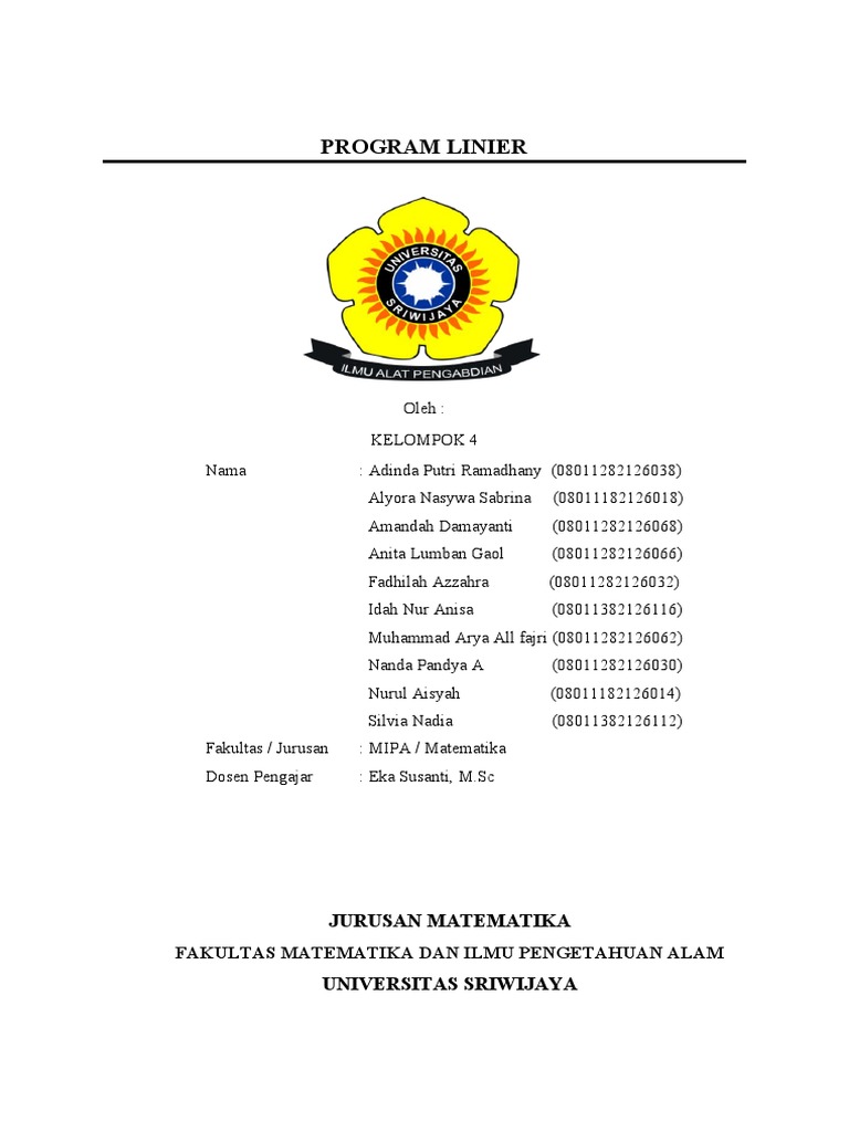 Kelompok 4 - Program Linier B | PDF