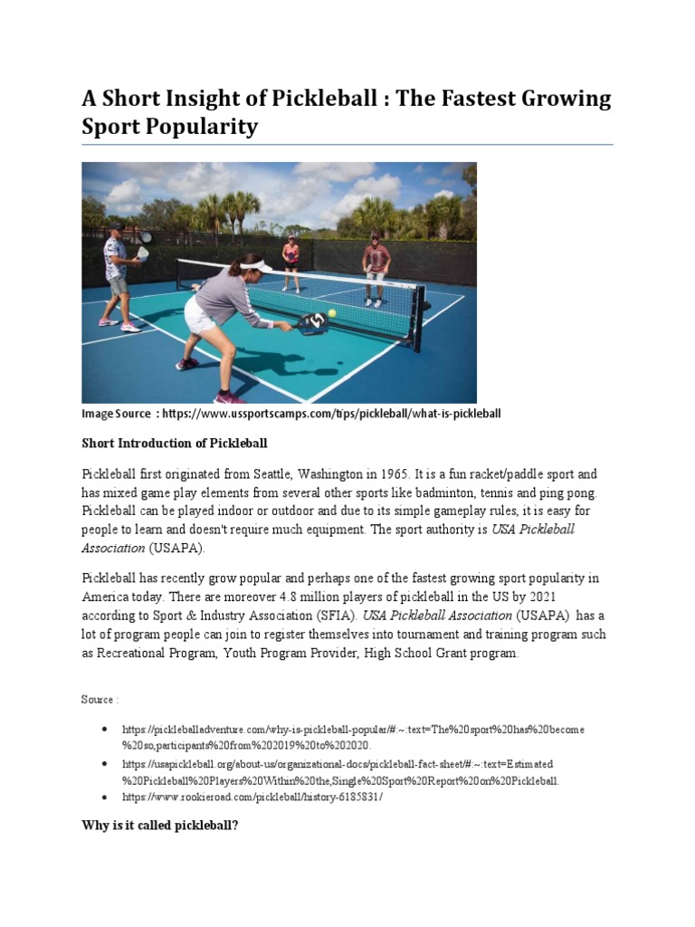 Pickle Ball | PDF | Entertainment | Hobbies