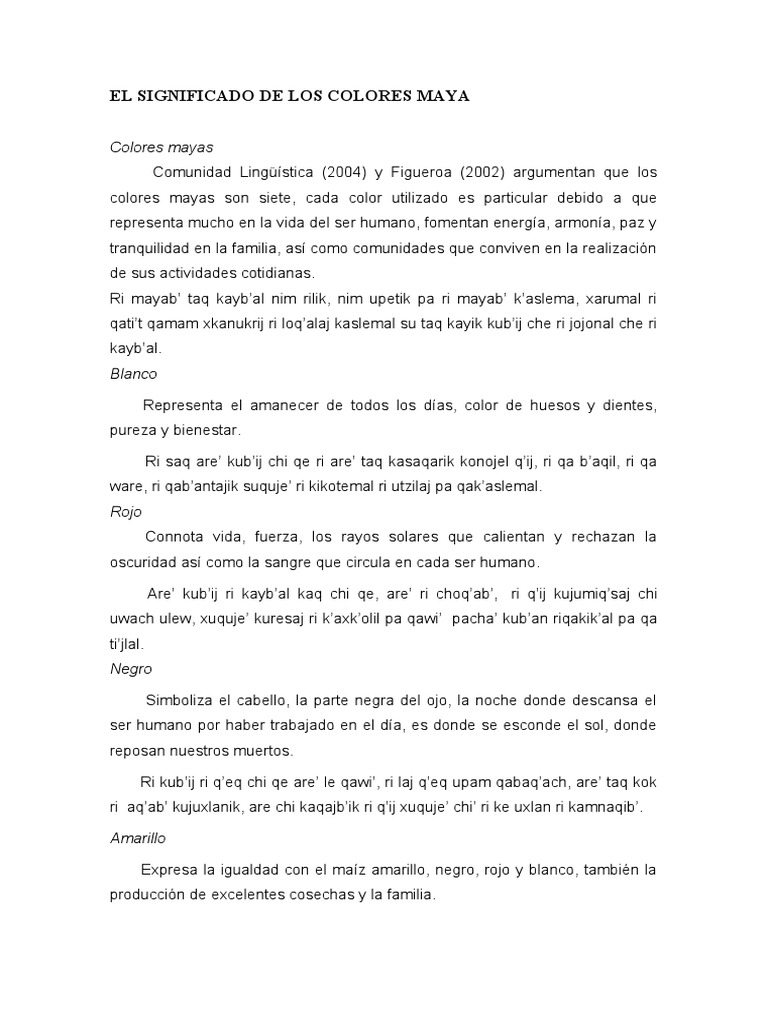 El Significado de Los Colores Maya | PDF