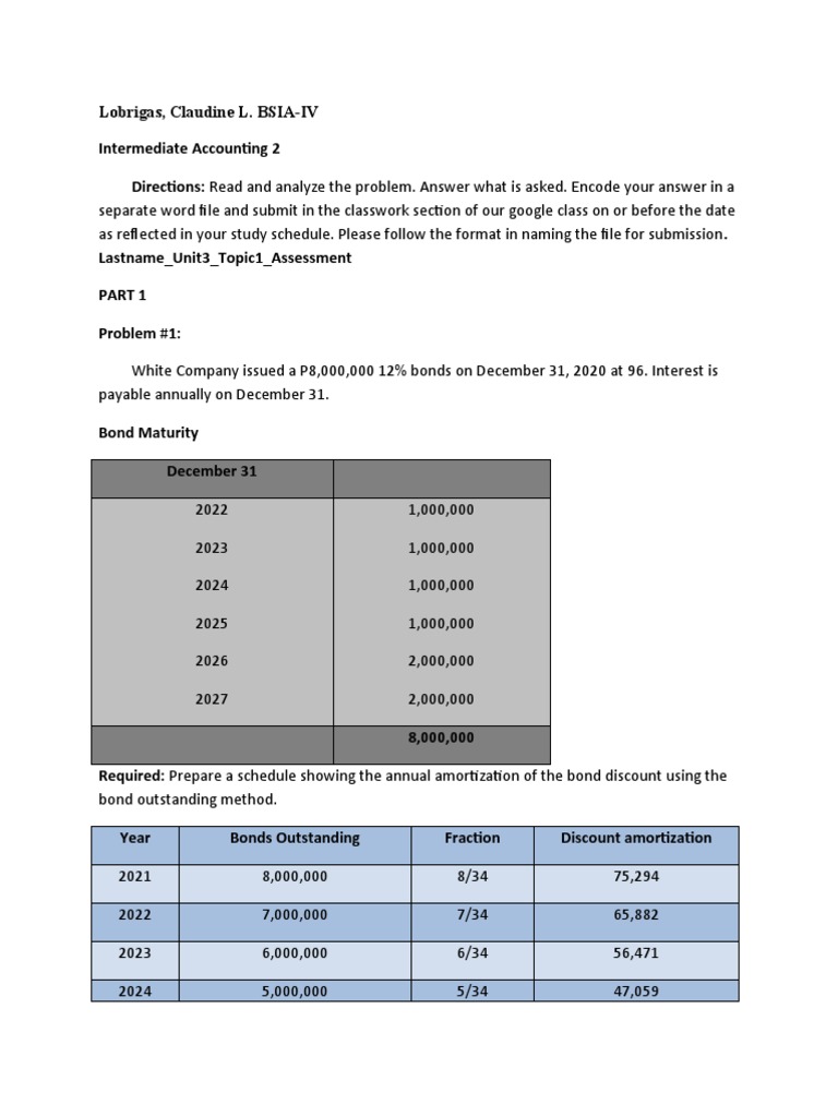 Calculate bond amortization and journal entries | PDF | Bonds (Finance ...