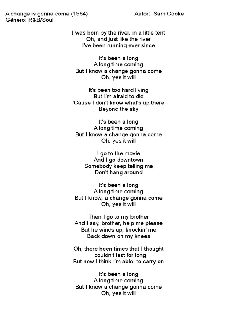 Completa - A Change Is Gonna Come - Sam Cook | PDF