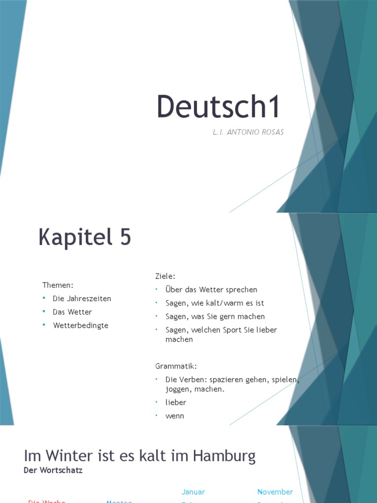 Deutsch 1 Kapitel 5 | PDF