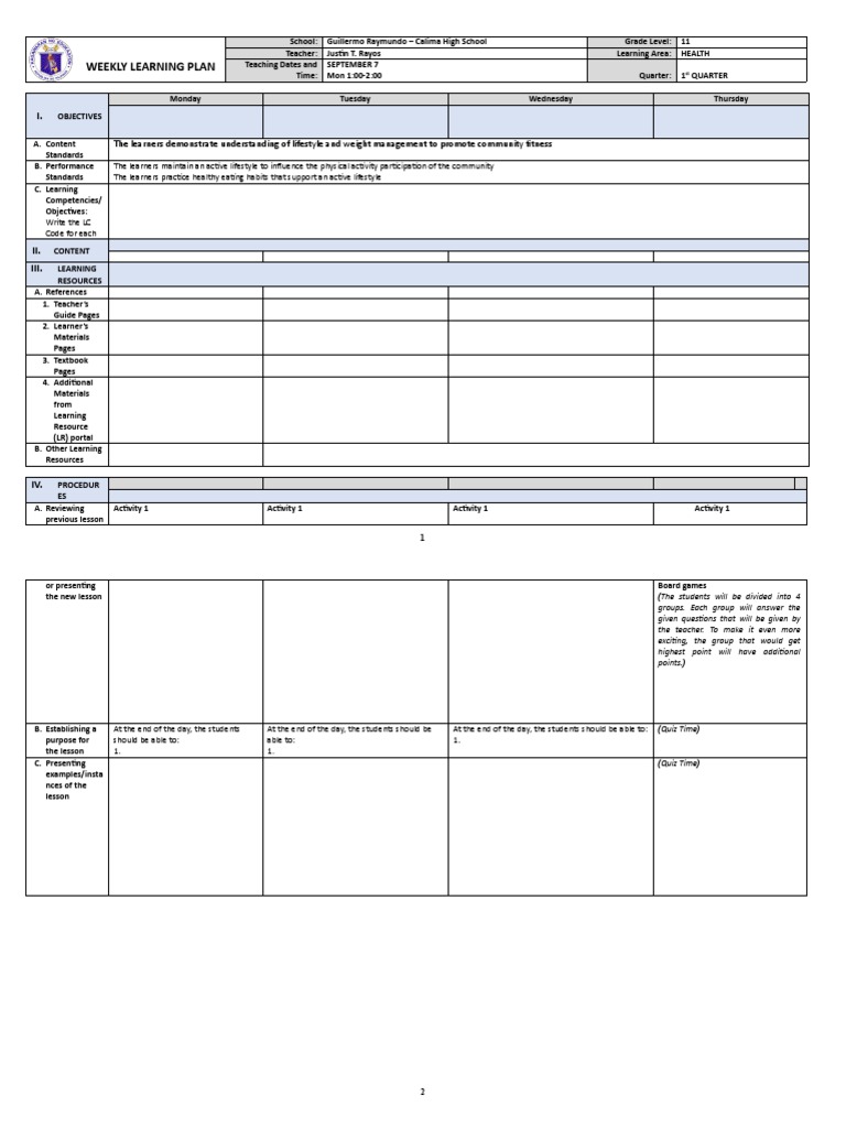 WK 2 He | PDF | Teachers | Learning
