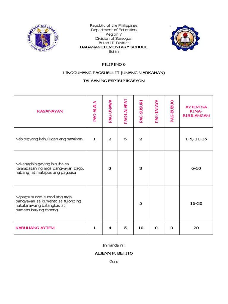 ST2 - Filipino 6 | PDF