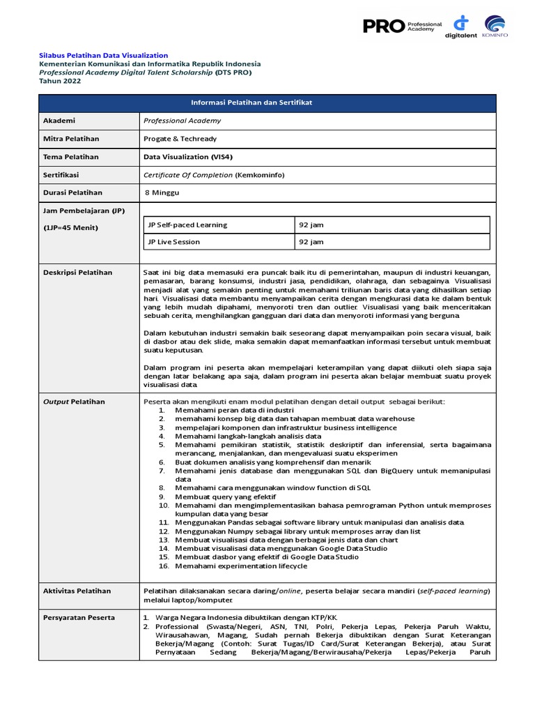 Pelatihan Visualisasi Data Kemkominfo | PDF | Komputer