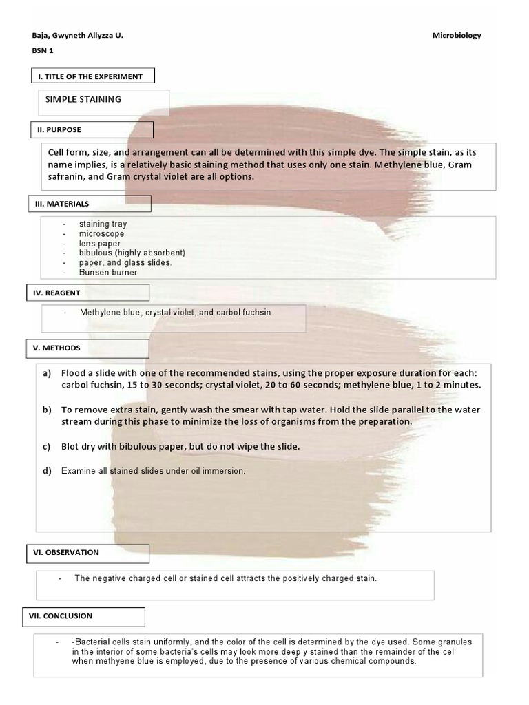 (Micro) Simple Staining | PDF