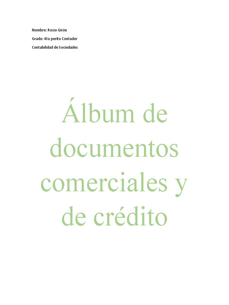 Álbum de Documentos Comerciales y de Crédito | PDF | Cheque | Contabilidad