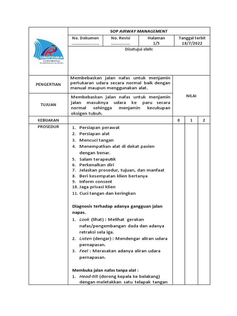 Sop Skill Lab PKK Iii | PDF