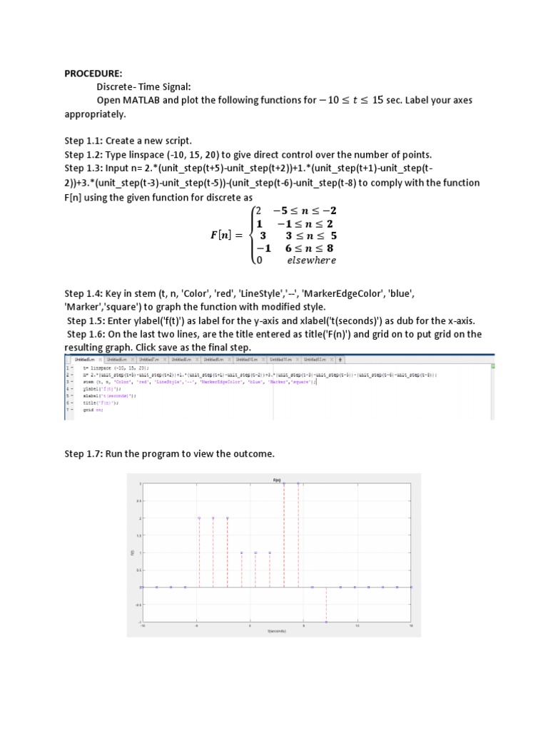 Exp 2 Signals Matlab | PDF | Mathematics | Applied Mathematics