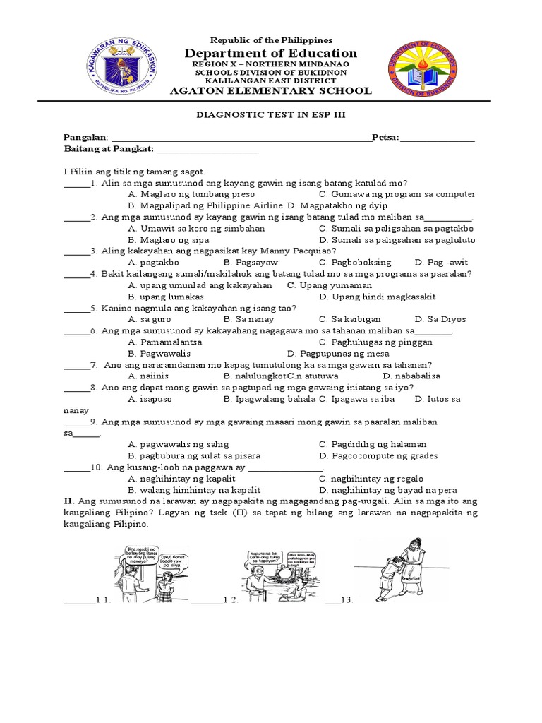Pre-Test - Esp 3 | PDF