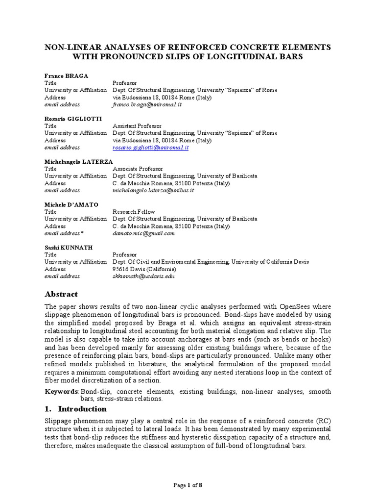 OpenSees NonLinear v.1.5 | PDF | Stress (Mechanics) | Continuum Mechanics
