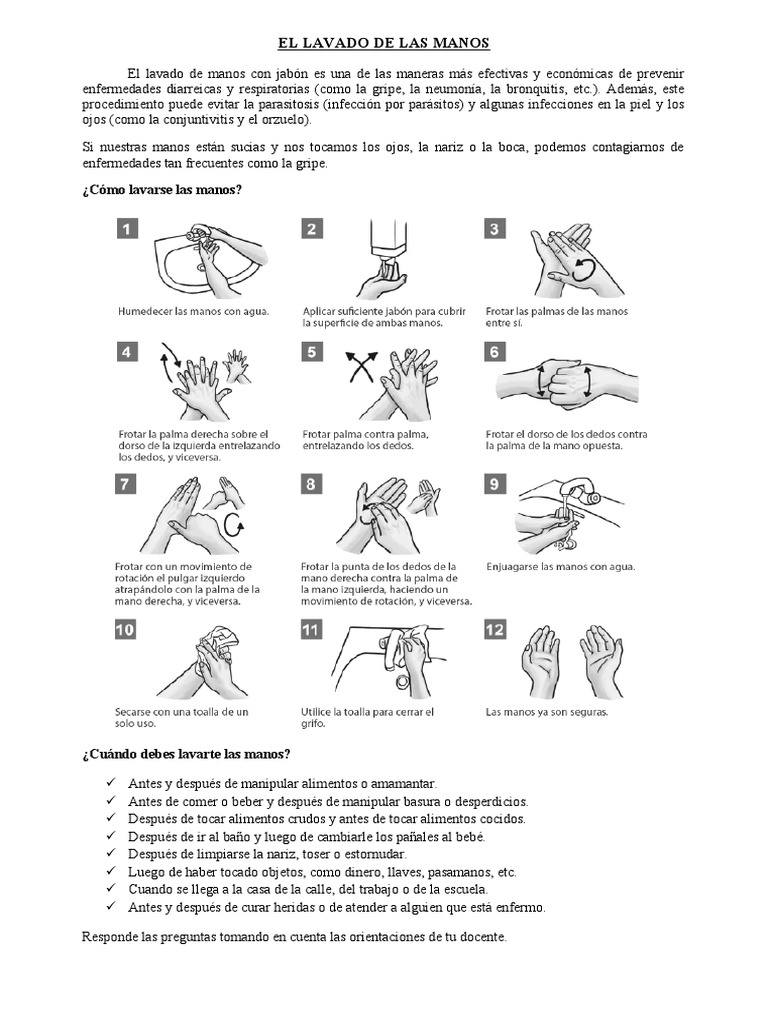 El Lavado de Las Manos | PDF | Lavado de manos | Salud pública