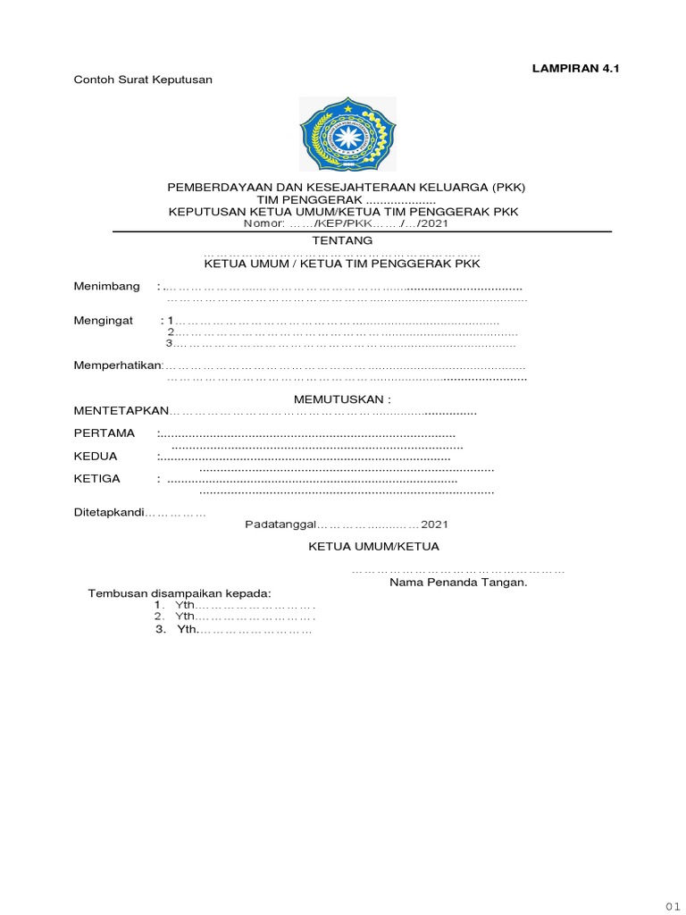 Contoh Surat Resmi PKK 2021 | PDF