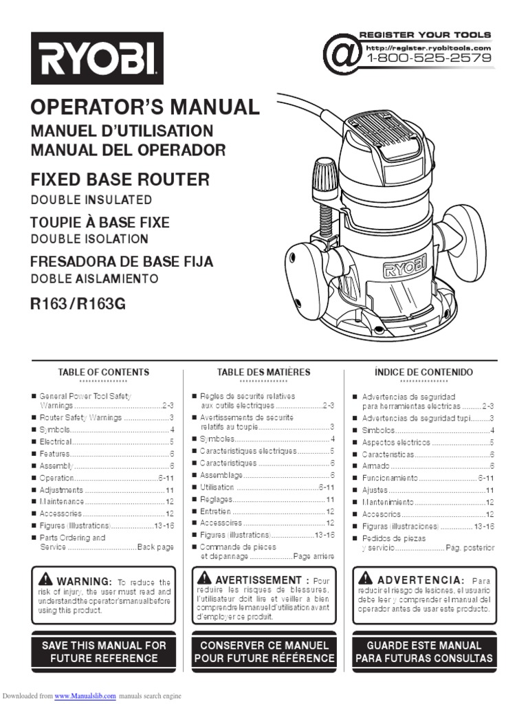 RYOBI R163G Manual | PDF | Power Supply | Insulator (Electricity)