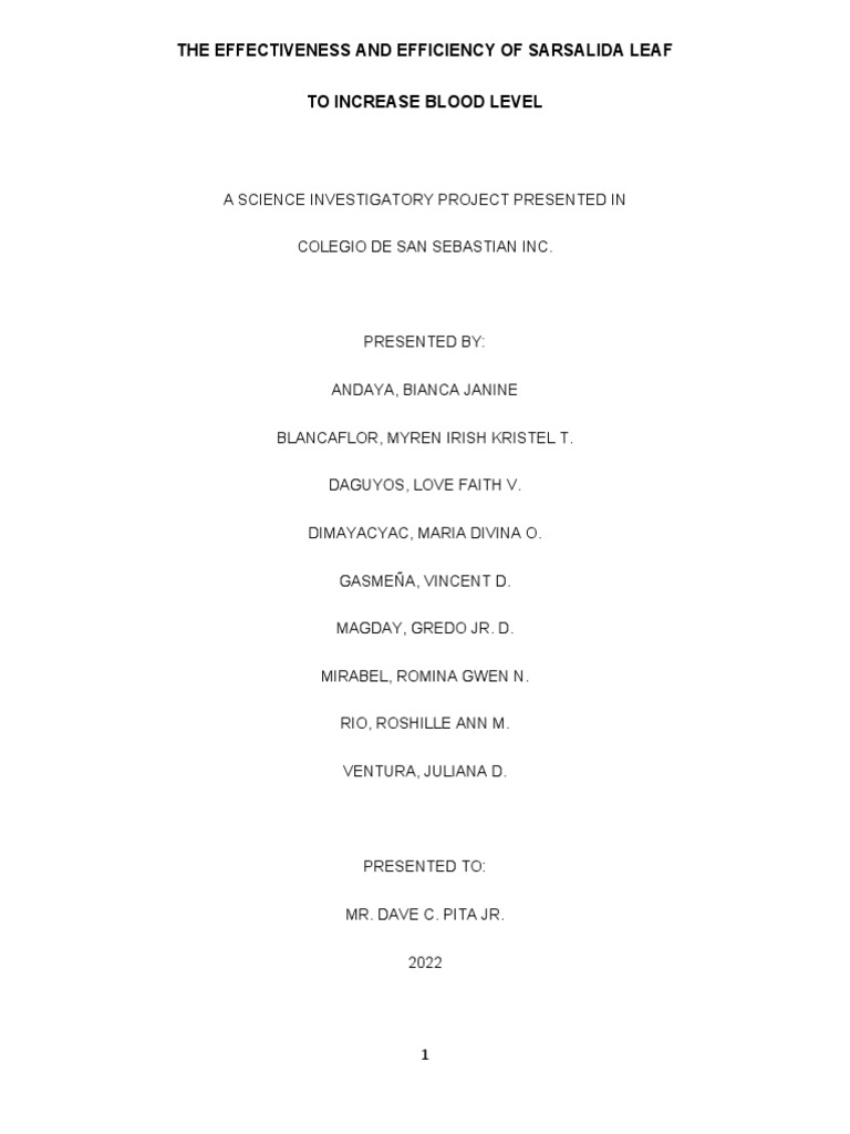 THE-EFFECTIVENESS-AND-EFFICIENCY-OF-SARSALIDA-LEAF (Repaired) - 033503 ...