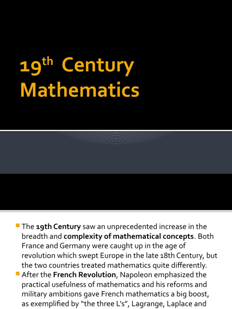 19th Century Mathematics | PDF | Numbers | Mathematics