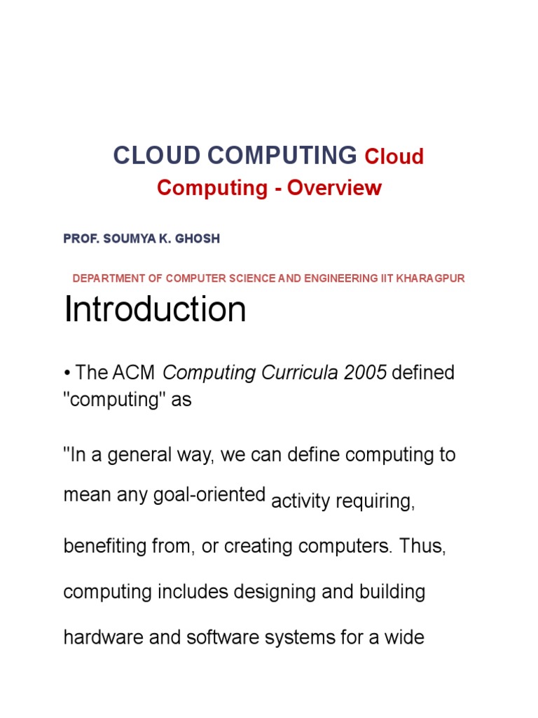 Week 1 Lecture Material CC | PDF | Cloud Computing | Grid Computing