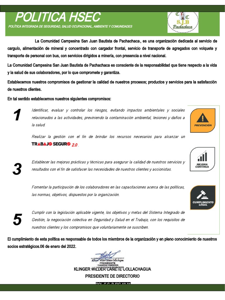 Política Hsec | PDF