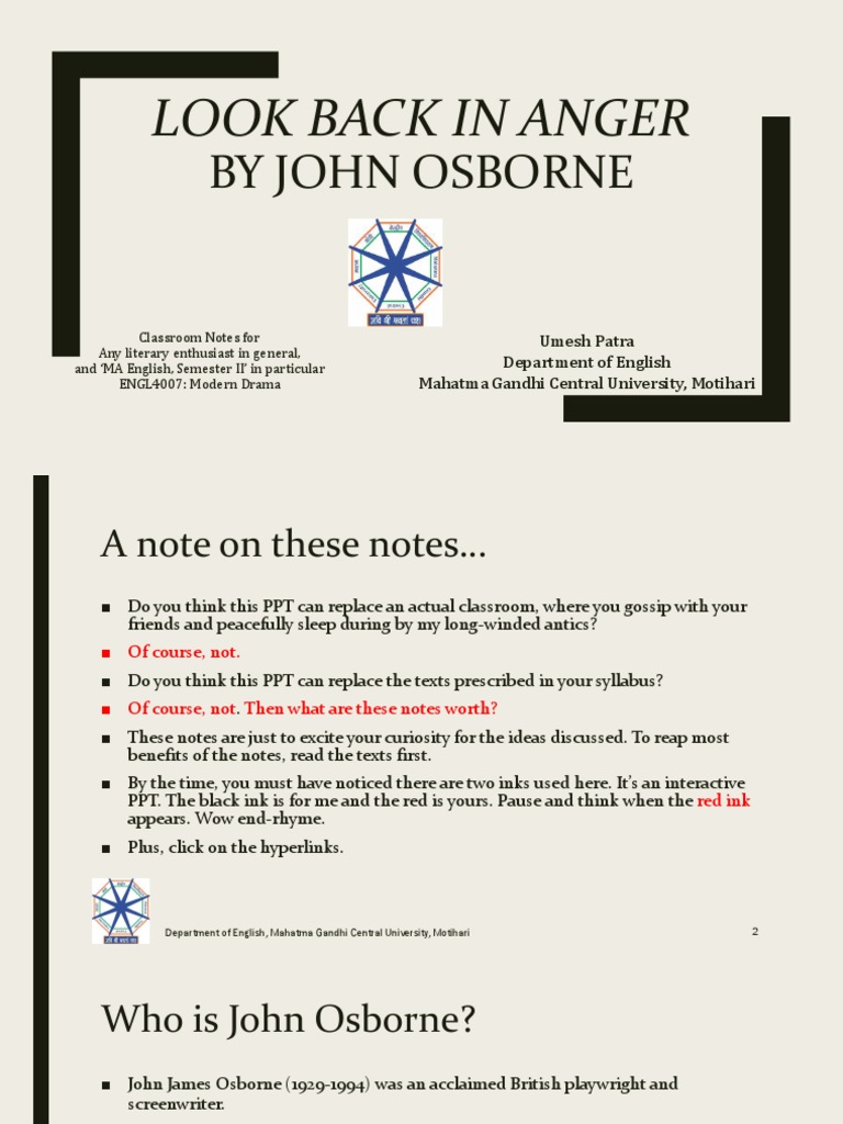 PDF Look Back in Anger | PDF