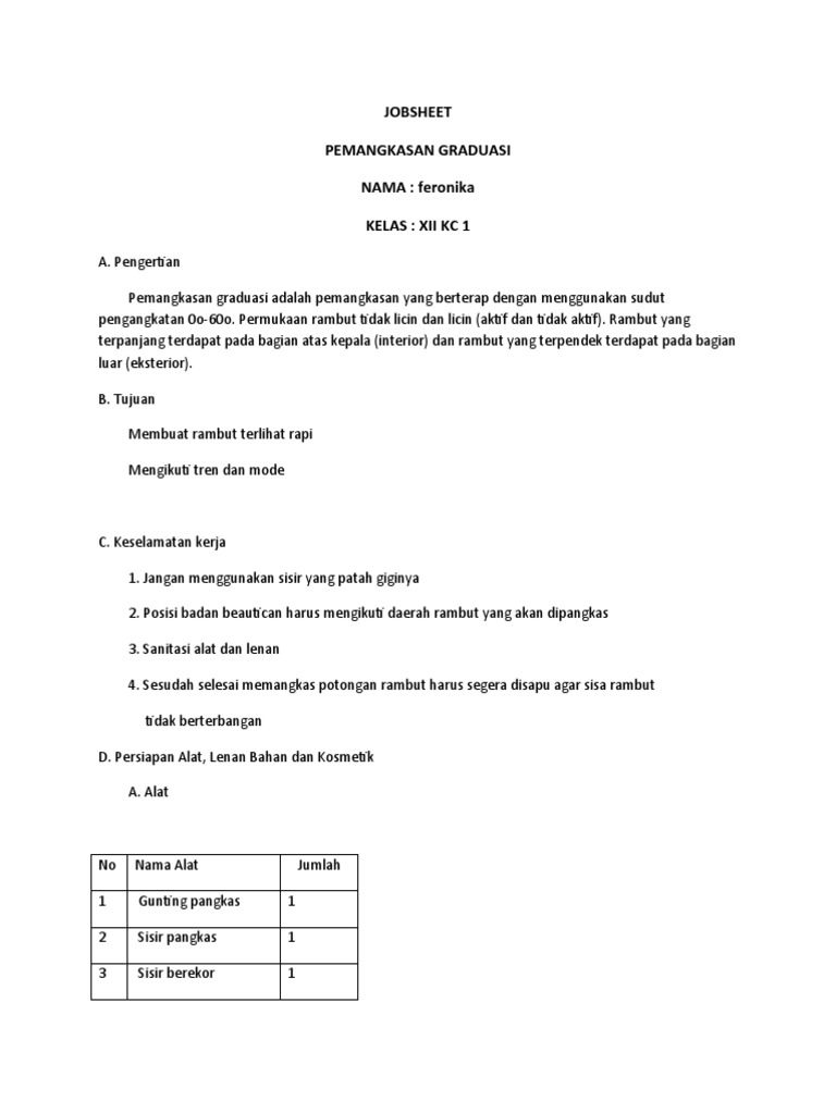 JOBSHEET Pemangkasan Graduasi - 1 | PDF