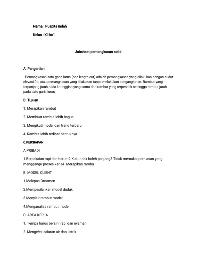 Jobsheet Pemangkasan Solid | PDF
