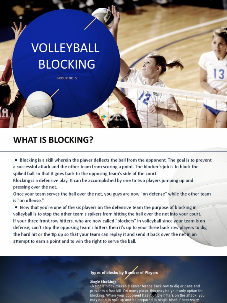 Group 5 Activity 4 Blocking in Volleyball | PDF | Volleyball | Ball Games
