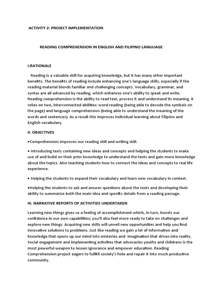 Work Immersion Program | PDF | Reading Comprehension | Cognition