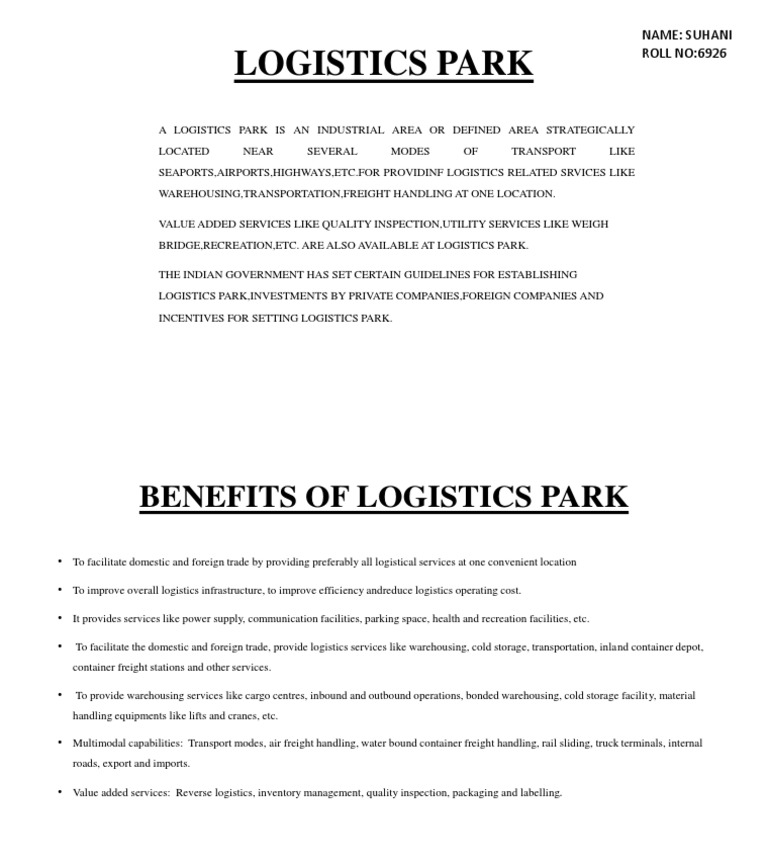 Logistics Parks | PDF