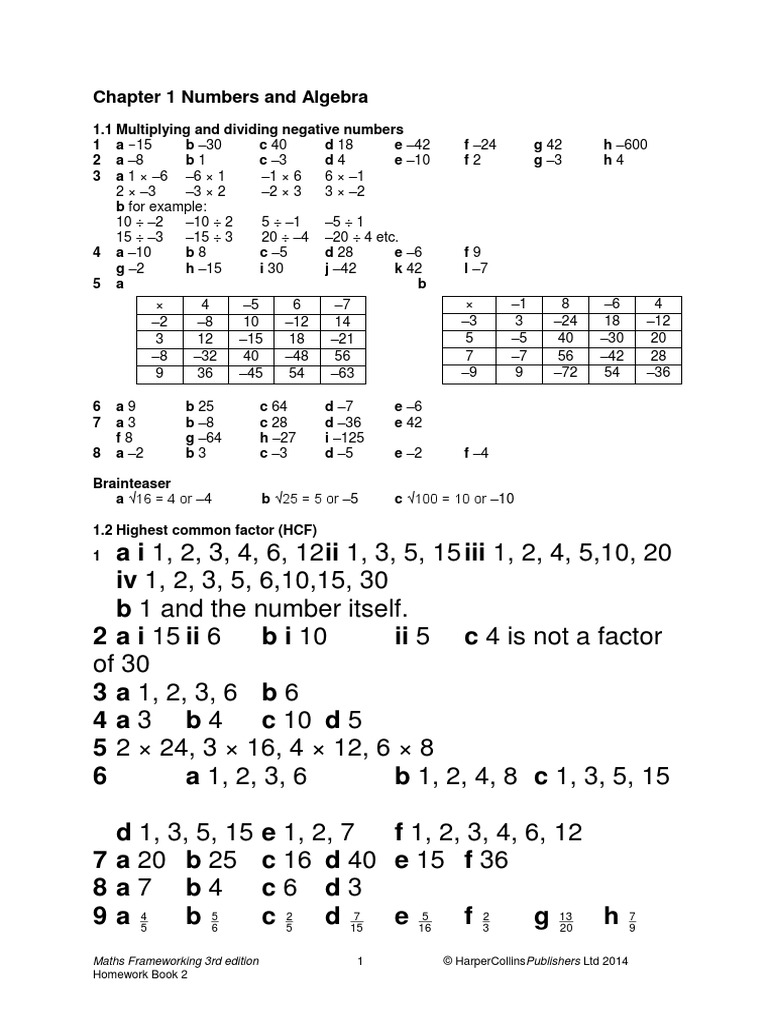 Mathematics Frameworking Homework Book 2 Answers | PDF | Geometry ...