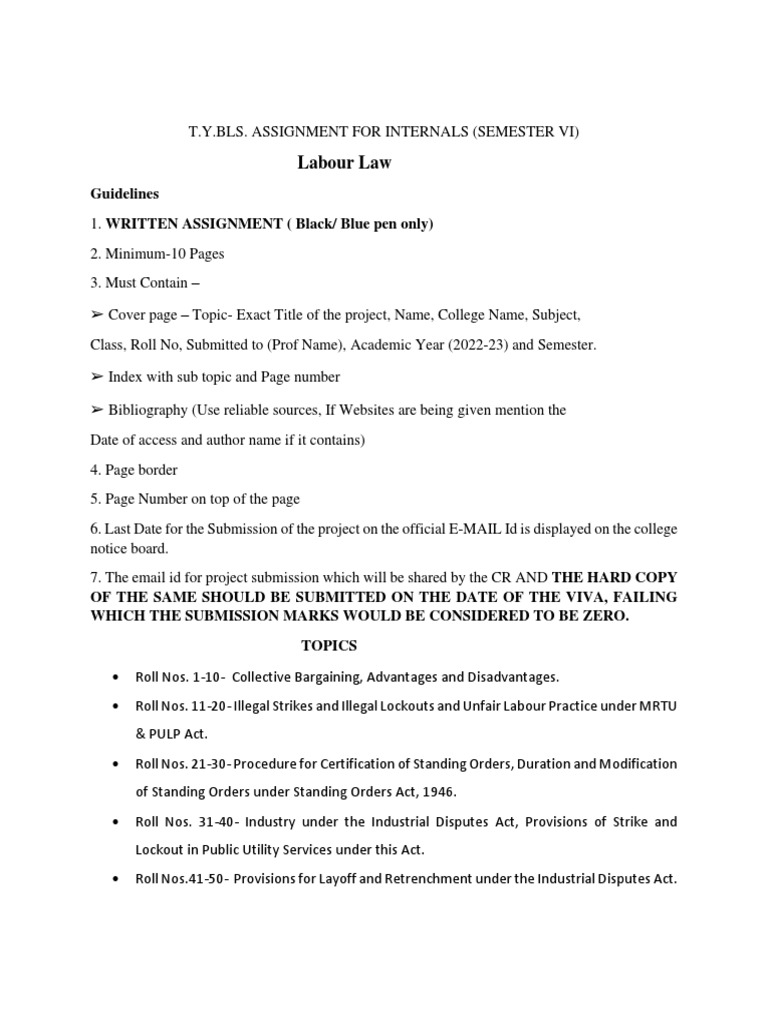 Labour Law | PDF | Business