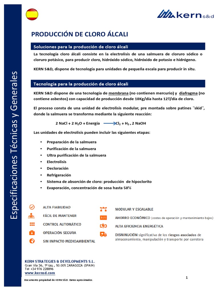 Producción de cloro álcali y sus aplicaciones principales | PDF ...