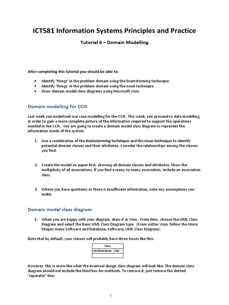 Tutorial 6 - Domain Modelling | PDF | Unified Modeling Language | Data Model